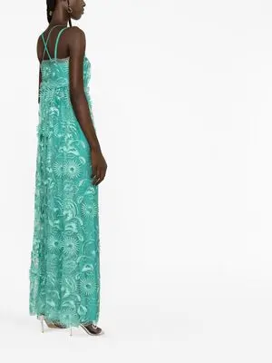 Alberta Ferretti Floral-lace Maxi Dress