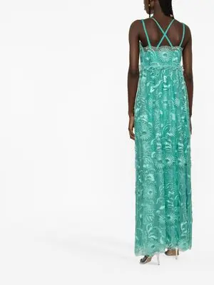 Alberta Ferretti Floral-lace Maxi Dress