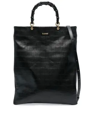 JIL SANDER Crocodile-effect Leather Tote