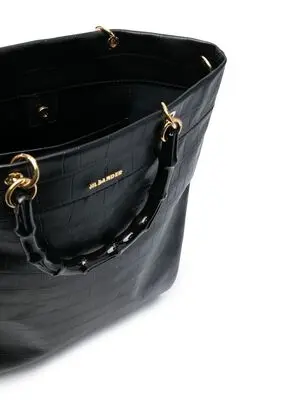 JIL SANDER Crocodile-effect Leather Tote