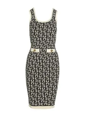 Elisabetta Franchi Logo Midi Dress