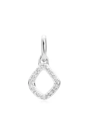Monica Vinader Riva Mini Kite Diamond Pendant Charm - Silver