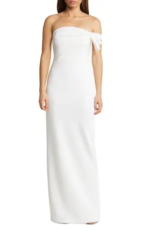 Black Halo Divina Strapless Gown Whip Cream