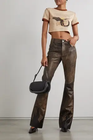 Ahluwalia Cropped Printed Cotton-blend Jersey T-shirt