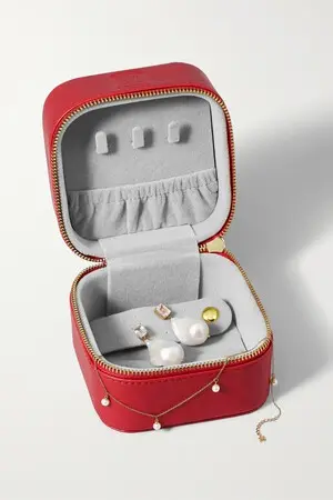 Mateo Vegan Leather Jewelry Case - Red
