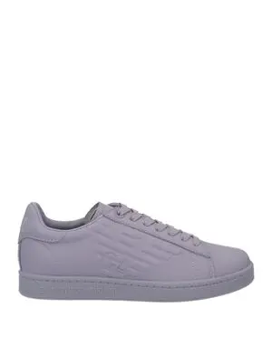 EA7 Woman Sneakers Midnight Blue Size 9 Bovine Leather Light Purple