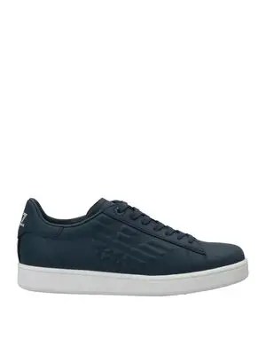 EA7 Woman Sneakers Midnight Blue Size 9 Bovine Leather Midnight Blue