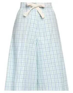 SEMICOUTURE Checked Cotton Chinos - Sky Blue