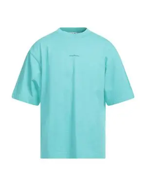 Acne Studios Man T-shirt White Size Xxs Cotton Turquoise