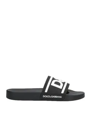 Dolce & Gabbana Synthetic Fiber Pool Slides - Black