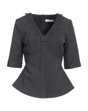 ANGELO MARANI Pinstriped Crepe Top