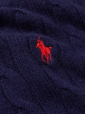 Polo Ralph Lauren Cable-knit Wool And Cashmere-blend Sweater - Blue