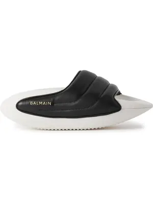 Balmain B-It Quilted Sandal Slide Men\'s 10 Balmain B-It-Puffy Quilted Slides | Black | FARFETCH main image 4
