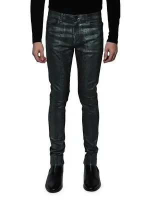 Monfrère Men's Greyson Mal Python Skinny Jeans - Malachite Python  - Malachite Python