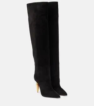 Women's Black Knee High Heels Boots