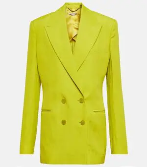Stella McCartney Double-breasted Linen-blend Blazer