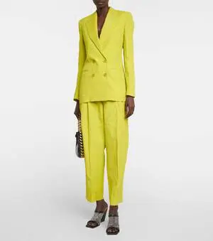 Stella McCartney Double-breasted Linen-blend Blazer