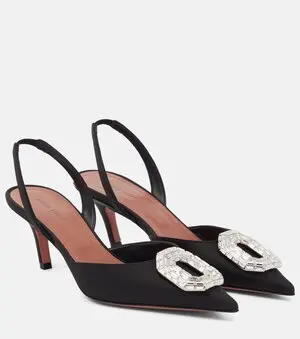 Amina Muaddi Block Heel Pumps