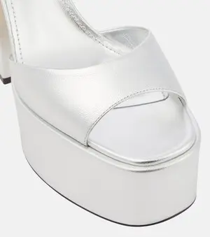 Paris Texas Tatiana Leather Platform Sandals - Silver