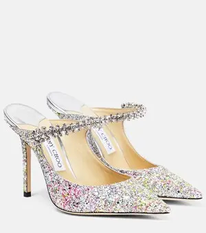 JIMMY CHOO Bing 100 Glitter Mules