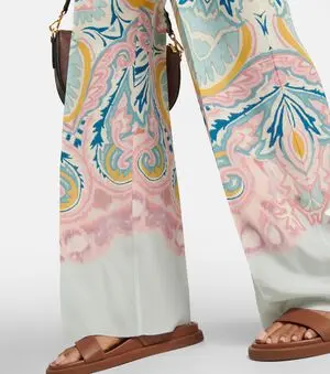 Etro Paisley High-rise Silk Pants