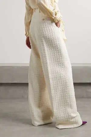 Gucci Cotton-blend Tweed Wide-leg Pants