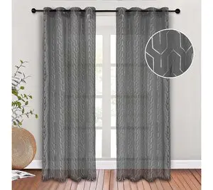 SUPERIOR Cormac Sheer Grommet Curtain 2 Panel S T, 52' X 84 - One-color