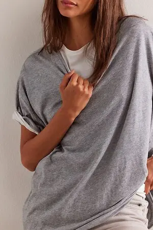 Free People We The Free Nina Tee - Heather Grey