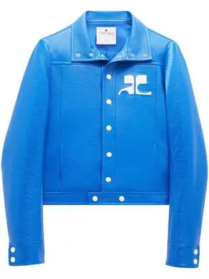 COURREGES Logo Patch Shirt Jacket - Blue