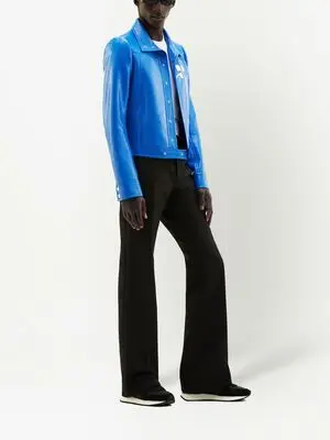 COURREGES Logo Patch Shirt Jacket - Blue