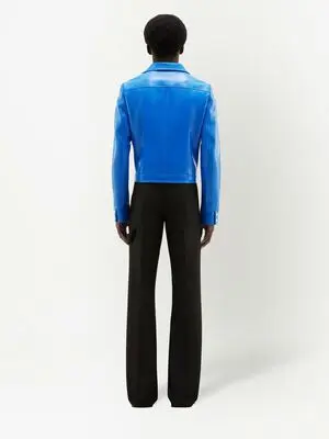 COURREGES Logo Patch Shirt Jacket - Blue
