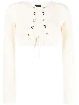 ELISABETTA FRANCHI Elisabetta Franchi Lace-Up Cardigan