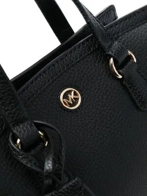 Michael Kors Logo-plaque Leather Tote Bag - Black