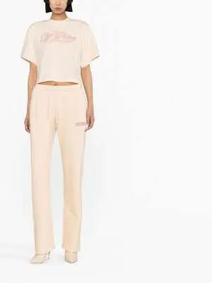 Off-White Logo-embroidered Cropped T-shirt