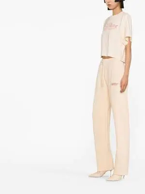 Off-White Logo-embroidered Cropped T-shirt