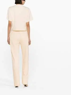 Off-White Logo-embroidered Cropped T-shirt