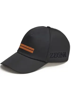 Zegna Technical Embroidered Cap - Black