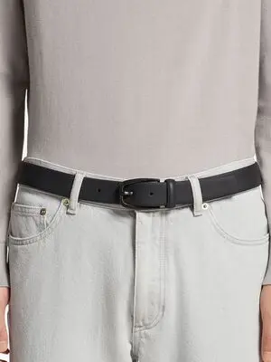 Zegna Leather Belt - Black