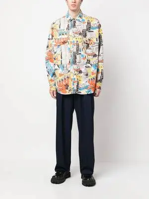 Moschino Graphic-print Long-sleeve Shirt