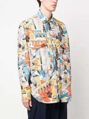 Moschino Graphic-print Long-sleeve Shirt