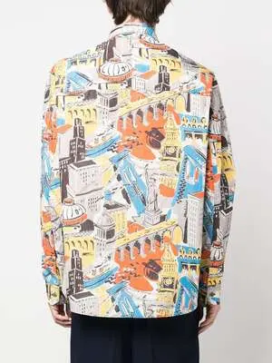 Moschino Graphic-print Long-sleeve Shirt