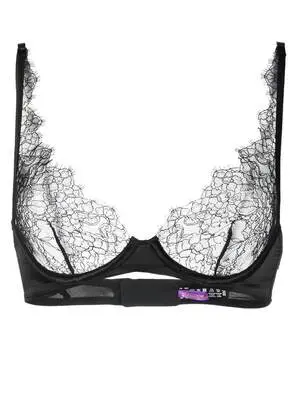 MAISON CLOSE Lace-trim Detail Bra - Black