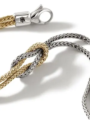 John Hardy 14kt Yellow Gold And Manah 1.8mm Double-row Bracelet - Silver