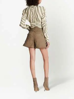 Balmain Animal-print Tie-waist Shirt - Neutrals