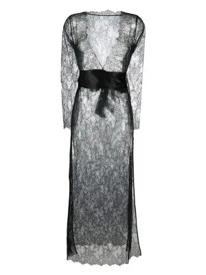 MAISON CLOSE Floral-lace Wrap Dress - Black