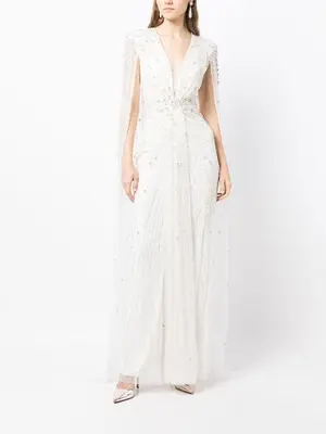 Jenny Packham Sweet Wonder Sequined Gown - White
