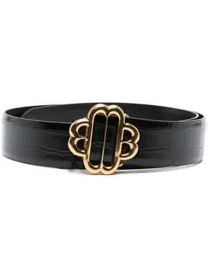 Maje Crocodile-embossed Leather Belt