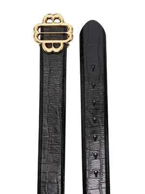 Maje Crocodile-embossed Leather Belt