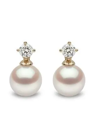 Yoko London 18kt Yellow Diamond And Pearl Earrings - Gold