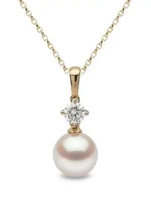 Yoko London 18kt Yellow Akoya Pearl And Diamond Necklace - Gold